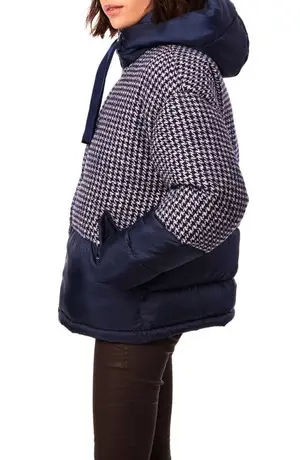 Bernardo Heavy Mixed Media Water Resistant Puffer Jacket