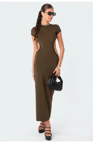 EDIKTED Daniela Cutout Open Back Maxi Dress