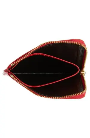 Comme Des Garçons Dot Print Half Zip Leather Wallet