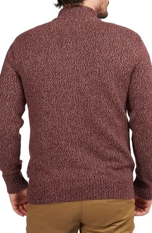Barbour Sid Half Zip Sweater - Crimson Marl