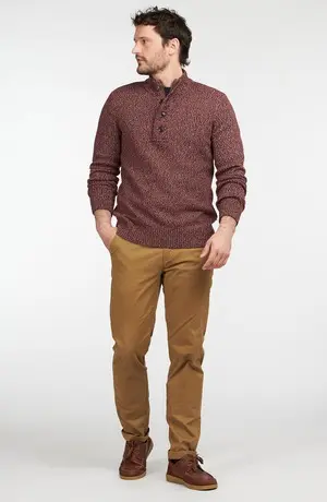 Barbour Sid Half Zip Sweater - Crimson Marl