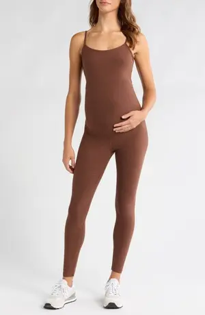 Beyond Yoga Beyond Yoga Space Dye Maternity Jumpsuit Bold Mocha Heather