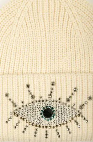 Kurt Geiger Beaded Evil Eye Beanie