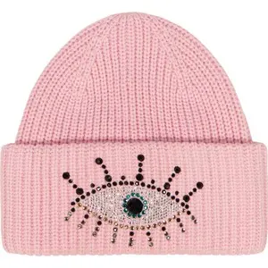 Kurt Geiger Kurt Geiger London Beaded Evil Eye Beanie Fuchsia