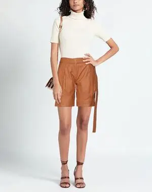 TRUSSARDI Lambskin Bermuda Shorts - Camel