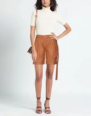 TRUSSARDI Lambskin Bermuda Shorts - Camel