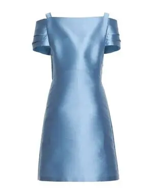 Alberta Ferretti Midi Dress Light Size Silk - Blue