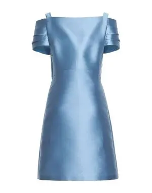 Alberta Ferretti Midi Dress Light Size Silk - Blue
