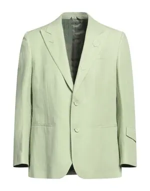 Fendi Man Blazer Lead Size 40 Linen, Lyocell, Cotton Sage Green