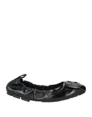 Hogan Ballet Flats In Leather - Black