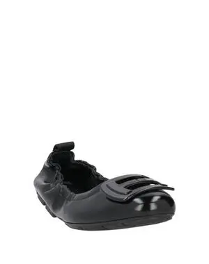 Hogan Ballet Flats In Leather - Black