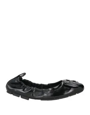 Hogan Ballet Flats In Leather - Black