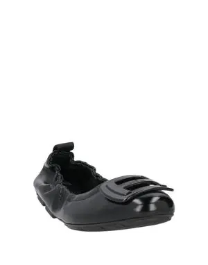 Hogan Ballet Flats In Leather - Black
