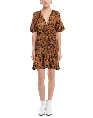 ODI ET AMO Mini Floral-print Flared Dress - Camel