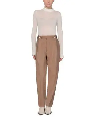 GRIFONI Tapered Virgin Wool-cotton Blend Trousers - Beige