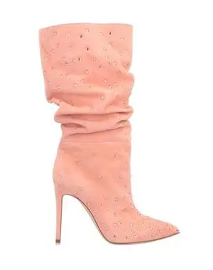 Paris Texas Leather Boots With Appliqués And Crystals - Pink