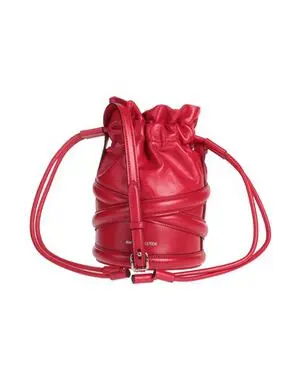 Alexander McQueen Leather Bucket Bag Red