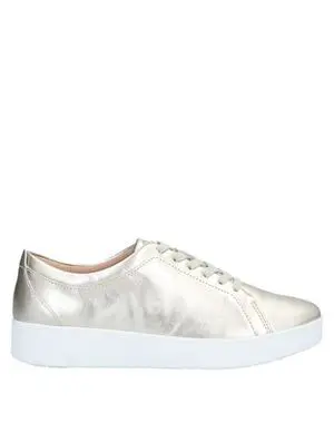 Fitflop Laminated Leather Sneakers - Platinum