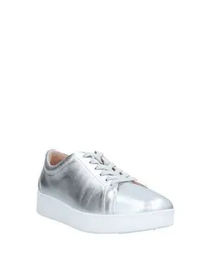 Fitflop Laminated Leather Sneakers - Silver