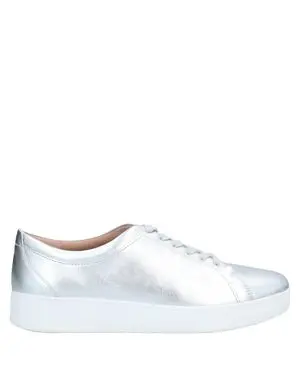 Fitflop Laminated Leather Sneakers - Silver