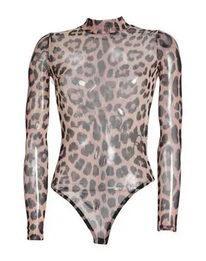 Philipp Plein Leopard Print Bodysuit - Camel