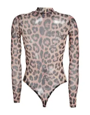 Philipp Plein Leopard Print Bodysuit - Camel