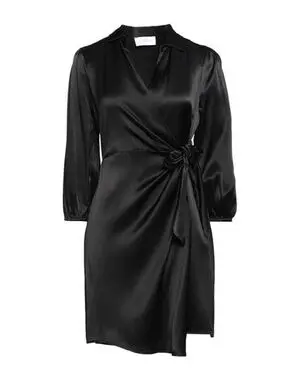 SOALLURE Mini Wrap Dress - Black