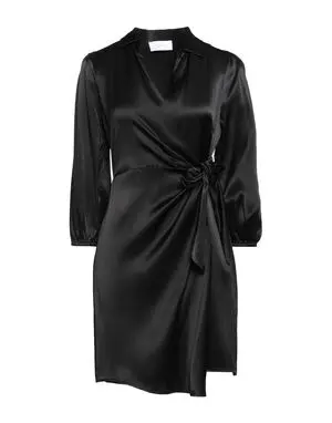 SOALLURE Mini Wrap Dress - Black