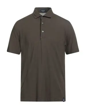 DRUMOHR Man Polo Shirt Azure Size M Cotton Dark Brown