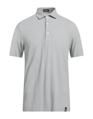 DRUMOHR Man Polo Shirt Azure Size M Cotton Light Grey