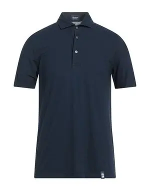 DRUMOHR Man Polo Shirt Azure Size M Cotton Midnight Blue