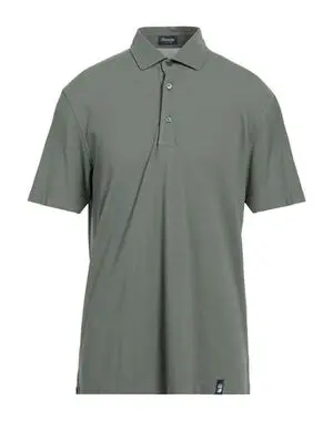 DRUMOHR Man Polo Shirt Azure Size M Cotton Sage Green