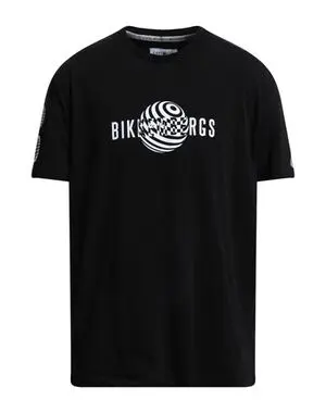 BIKKEMBERGS Man T-shirt White Size Xl Cotton, Elastane Black