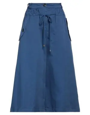 SEMICOUTURE Wide Leg Cotton Blend Pants Blue
