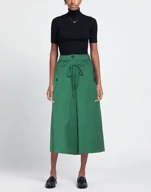 SEMICOUTURE Wide Leg Cotton Blend Pants - Green