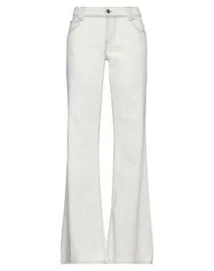 John Galliano Flared Jeans With Leather Trims