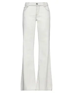 John Galliano Flared Jeans With Leather Trims
