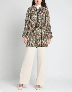 CONNOR & BLAKE Floral-print Woven Kaftan Top - Sky Blue