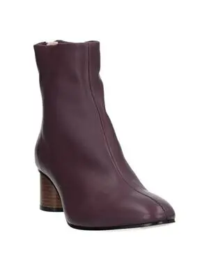 ANNA BAIGUERA Leather Ankle Boots - Purple