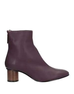 ANNA BAIGUERA Leather Ankle Boots - Purple