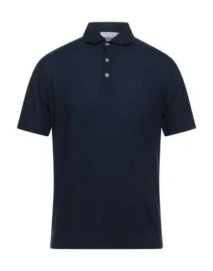 FILIPPO DE LAURENTIIS Man Polo Shirt Navy Size 38 Cotton Midnight Blue