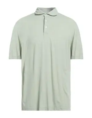 FILIPPO DE LAURENTIIS Man Polo Shirt Navy Size 38 Cotton Sage Green