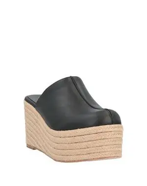 PALOMA BARCELO Leather Espadrilles With Wedge - Black