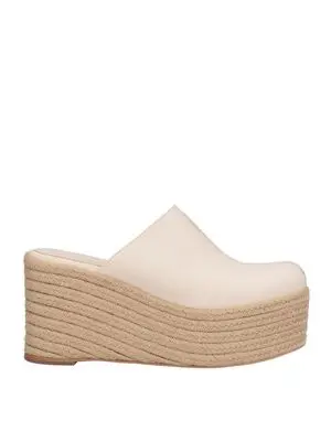 PALOMA BARCELO Leather Espadrilles With Wedge Ivory