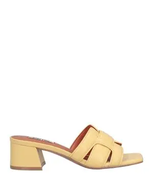 BIBI LOU Leather Slide Sandals - Light Yellow