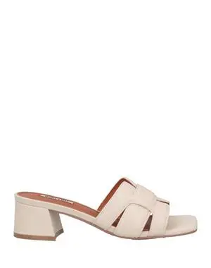 BIBI LOU Leather Slide Sandals Off White