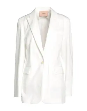 TWINSET Cotton Linen Blazer - White