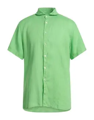 COOPERATIVA PESCATORI POSILLIPO Man Shirt Azure Size Xl Linen Acid Green
