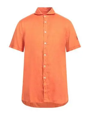 COOPERATIVA PESCATORI POSILLIPO Man Shirt Azure Size Xl Linen Orange