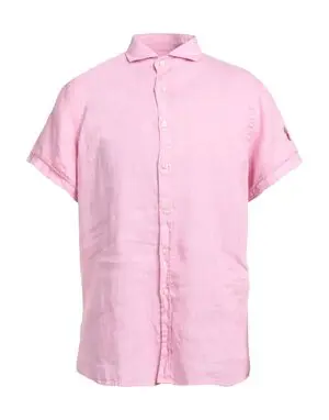 COOPERATIVA PESCATORI POSILLIPO Man Shirt Azure Size Xl Linen Pink